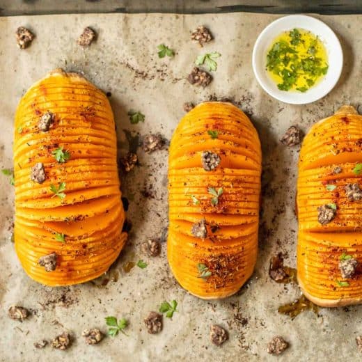 Courge butternut Hasselback rôtie au four - Les Fruits Detendus